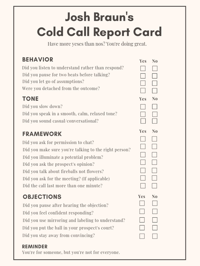 Cold Call Report Card 1672853822 | PDF