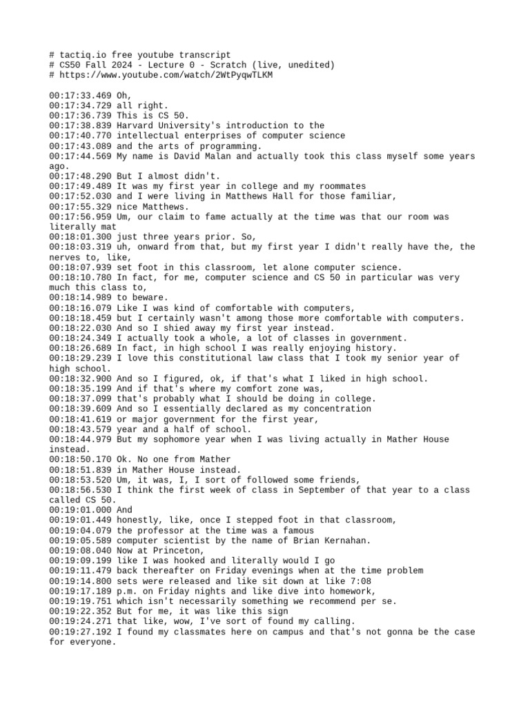Tactiq Free Transcript 2WtPyqwTLKM | PDF
