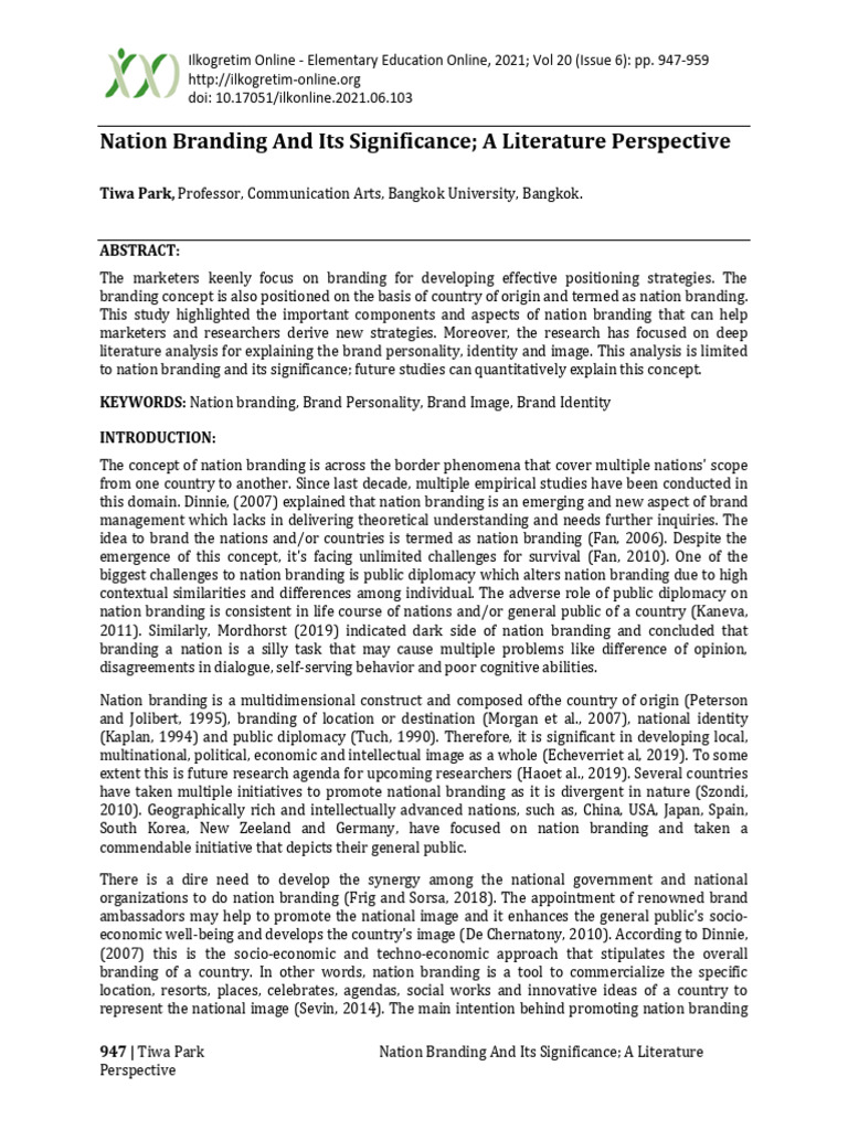 Nation Branding: Importance and Insights | PDF | Brand | Nation