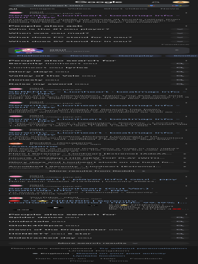 Lionheart Osu - Google Search | PDF