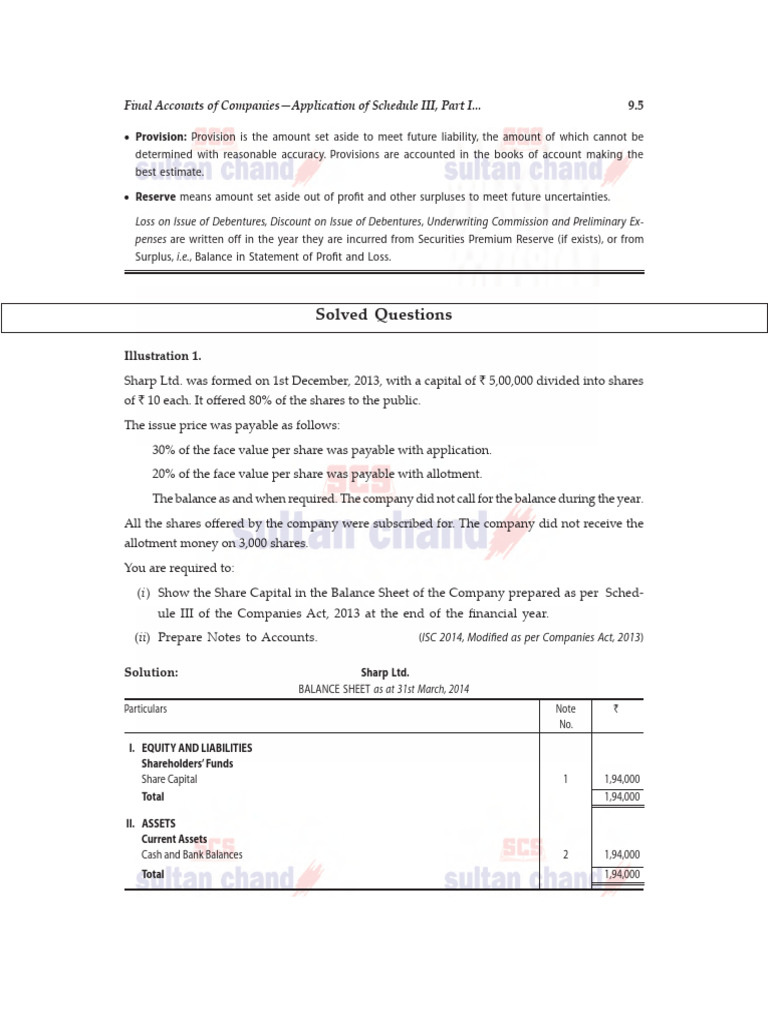 Final Accounts of Joint Stock Companies | PDF | Equity (Finance ...