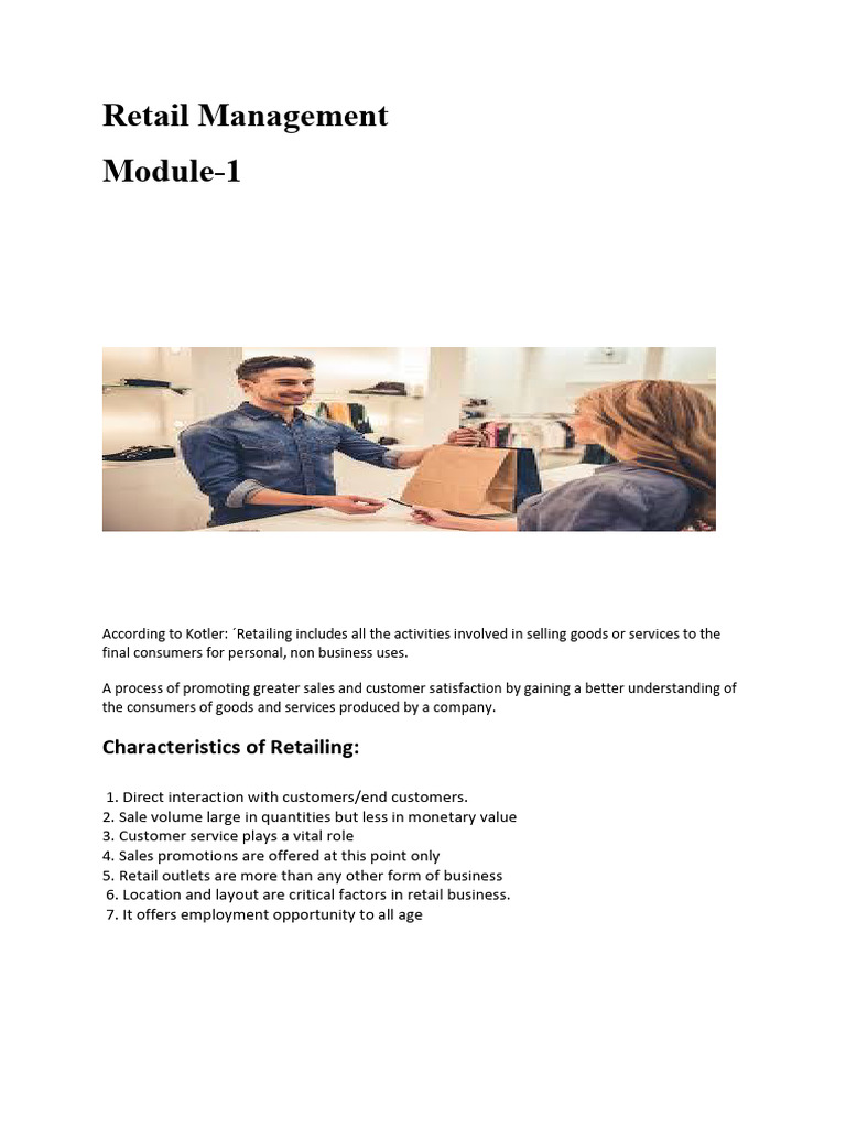 Retail Management Module-1 & 2 | PDF | Retail | Pricing