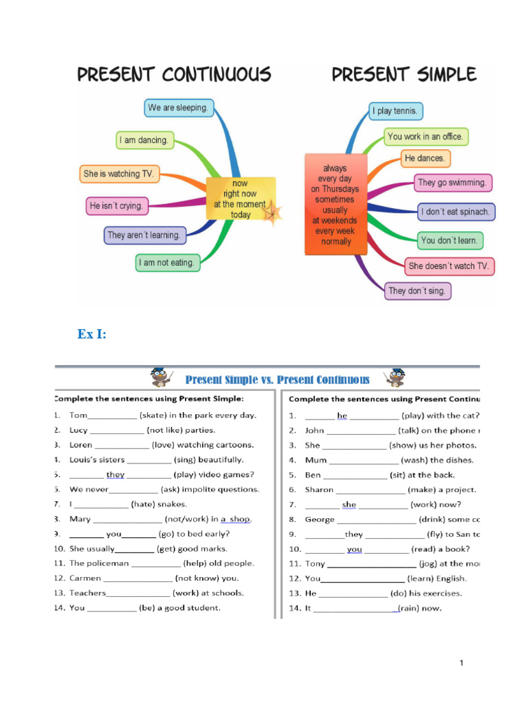 Present Simple Vs Continuous | PDF