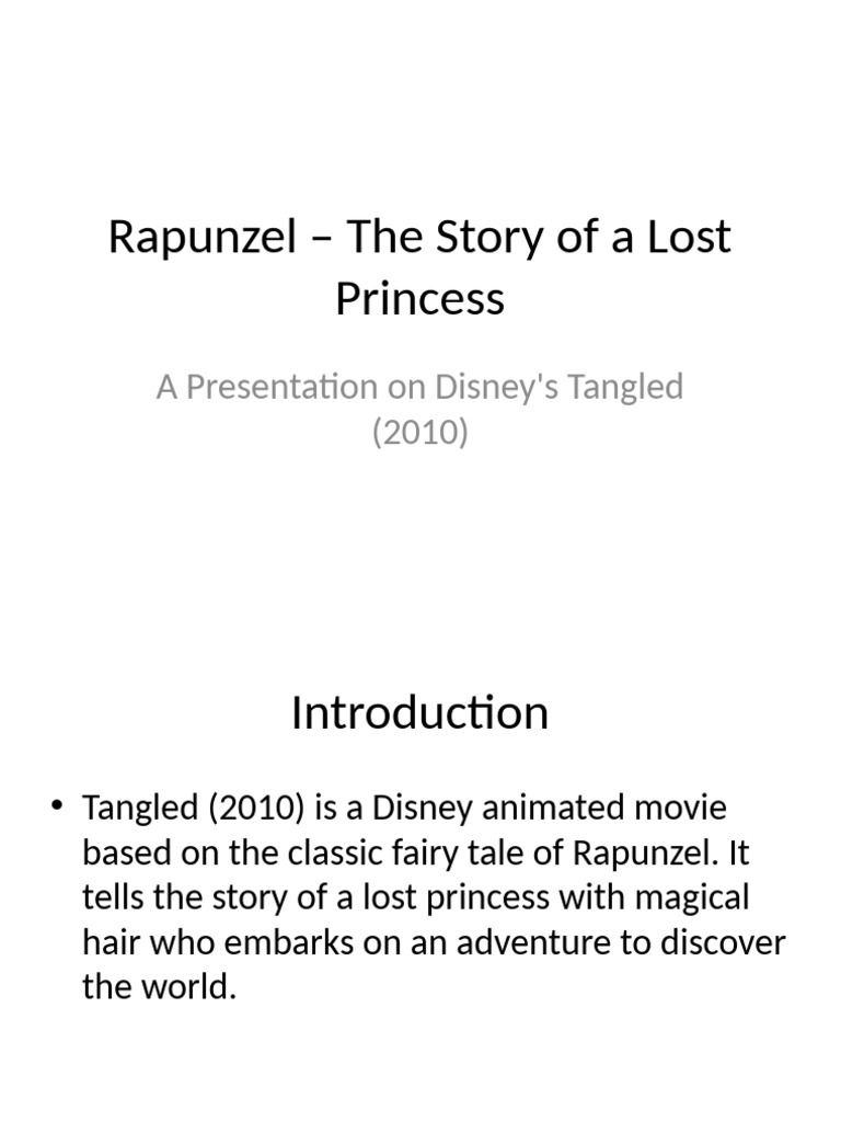 Rapunzel Tangled Presentation | PDF