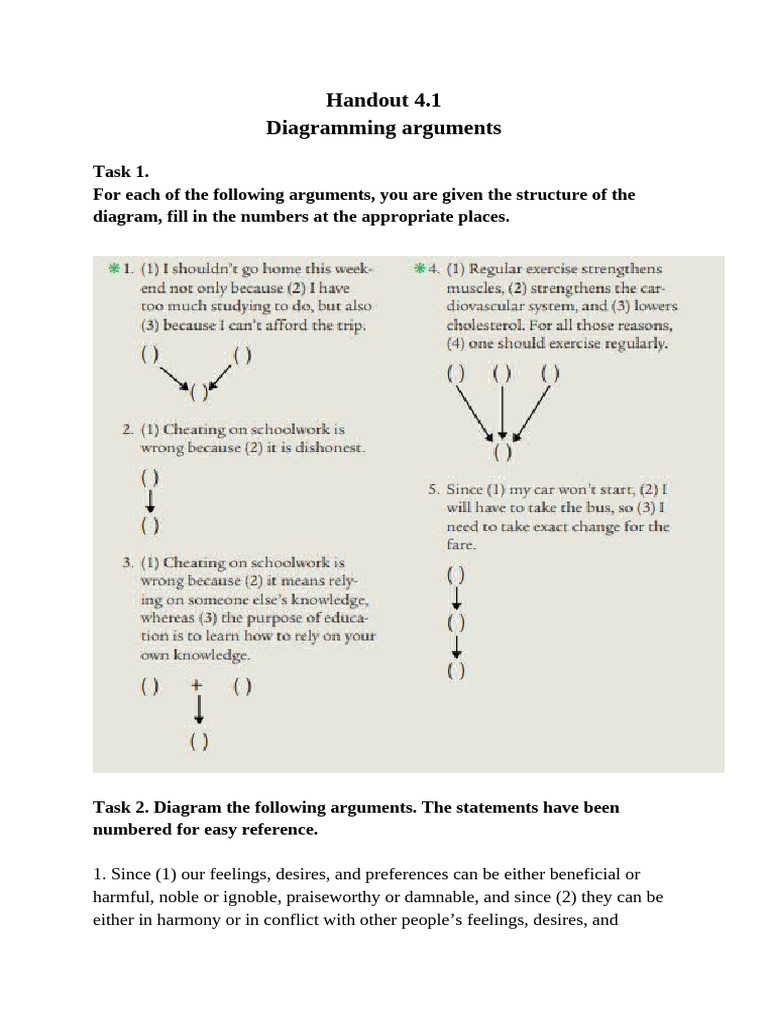 Argument Diagramming Exercises Guide | PDF | Learning | Cognition