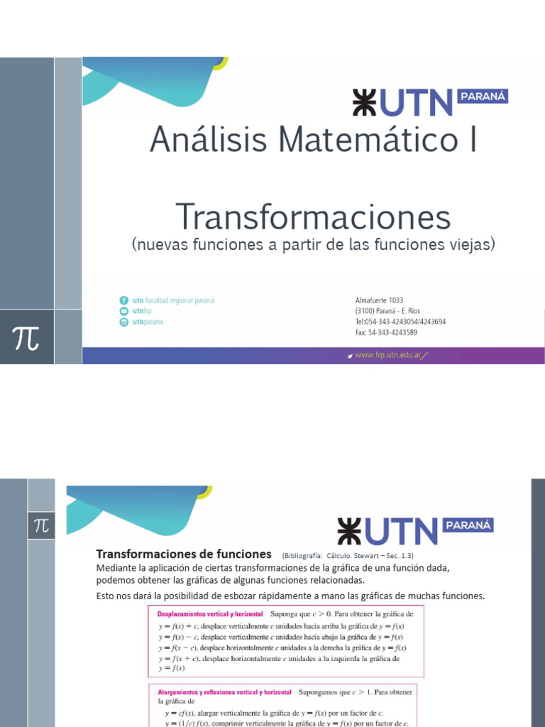 Analisis Matematico - PPT 4 - Funciones - Transformaciones | PDF | Función (Matemáticas ...