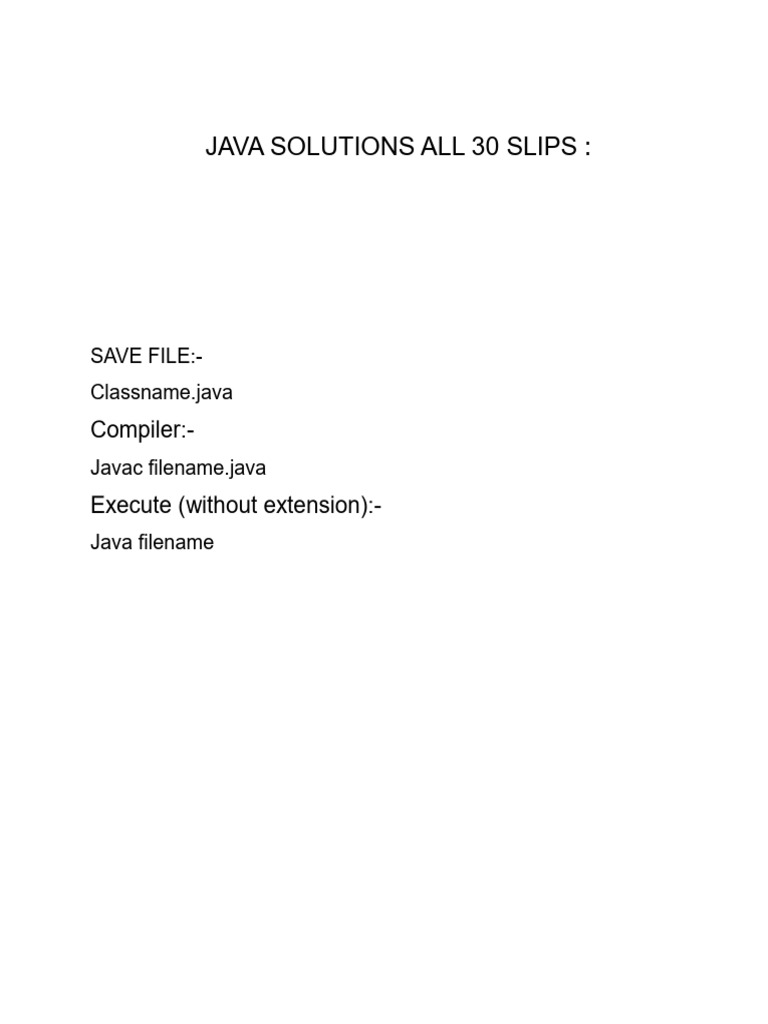 Java Slips Solution Sem 5 | PDF | Computer Programming | Computing