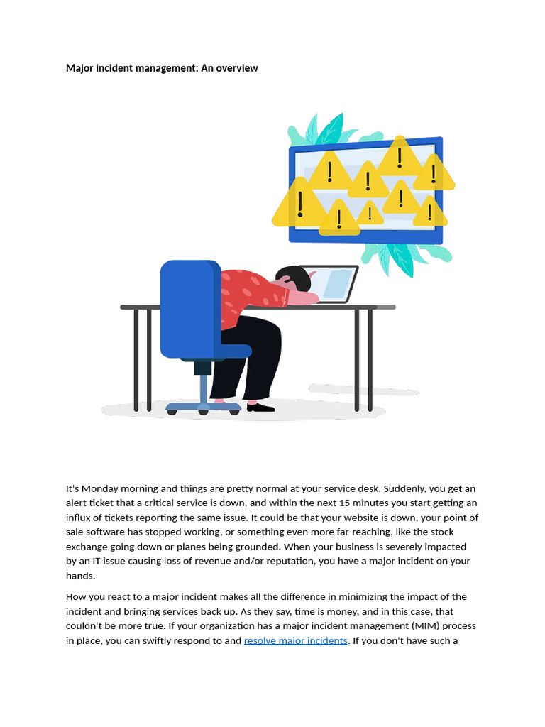 Major Incident Management | PDF | Emergency Management | Information Technology