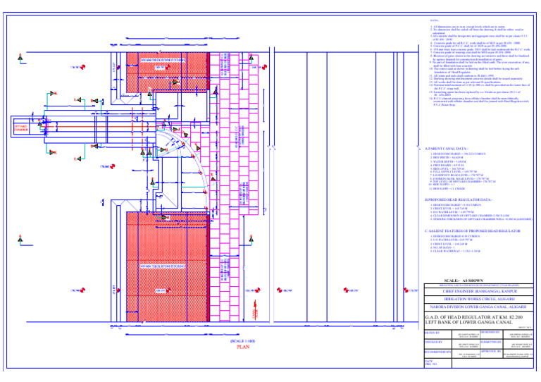 Head Regulator Design for Ganga Canal | PDF | Concrete | Building ...