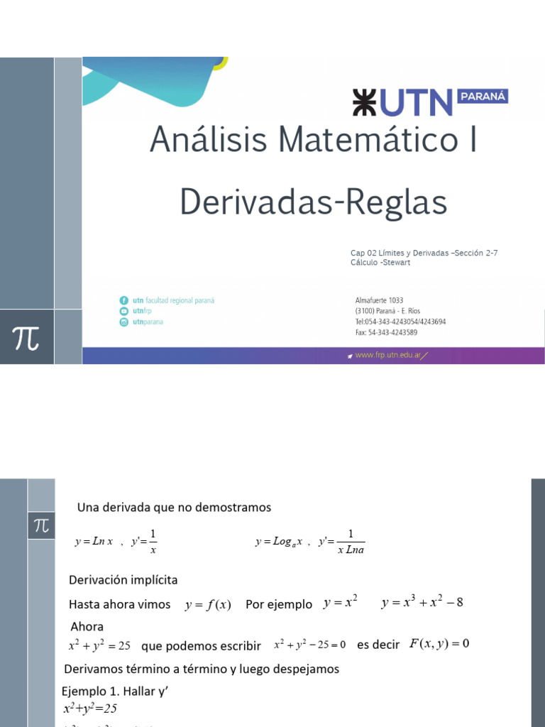Analisis Matematico - PPT 10 - Derivada Logaritmica | PDF | Logaritmo | Derivado