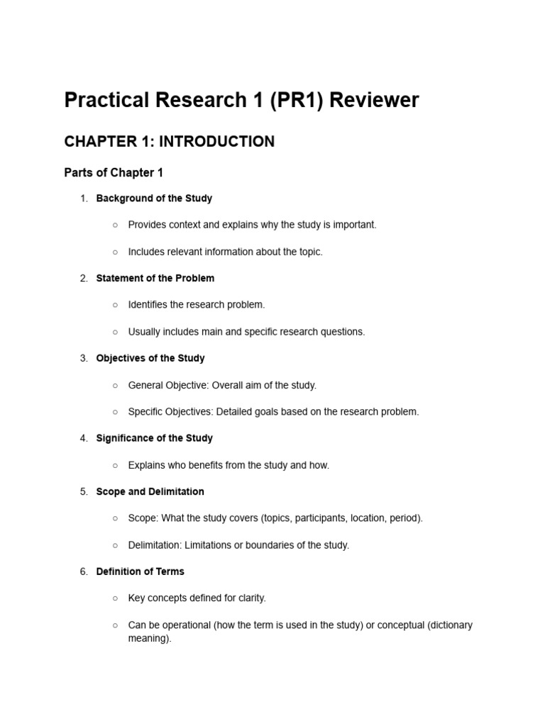 Practical Research 1 (PR1) Reviewer | PDF | Qualitative Research ...