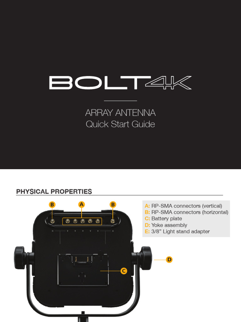 Teradek_Bolt_4K_Array Antenna_Quick_Start_Guide | PDF | Antenna (Radio) | Broadcast Engineering