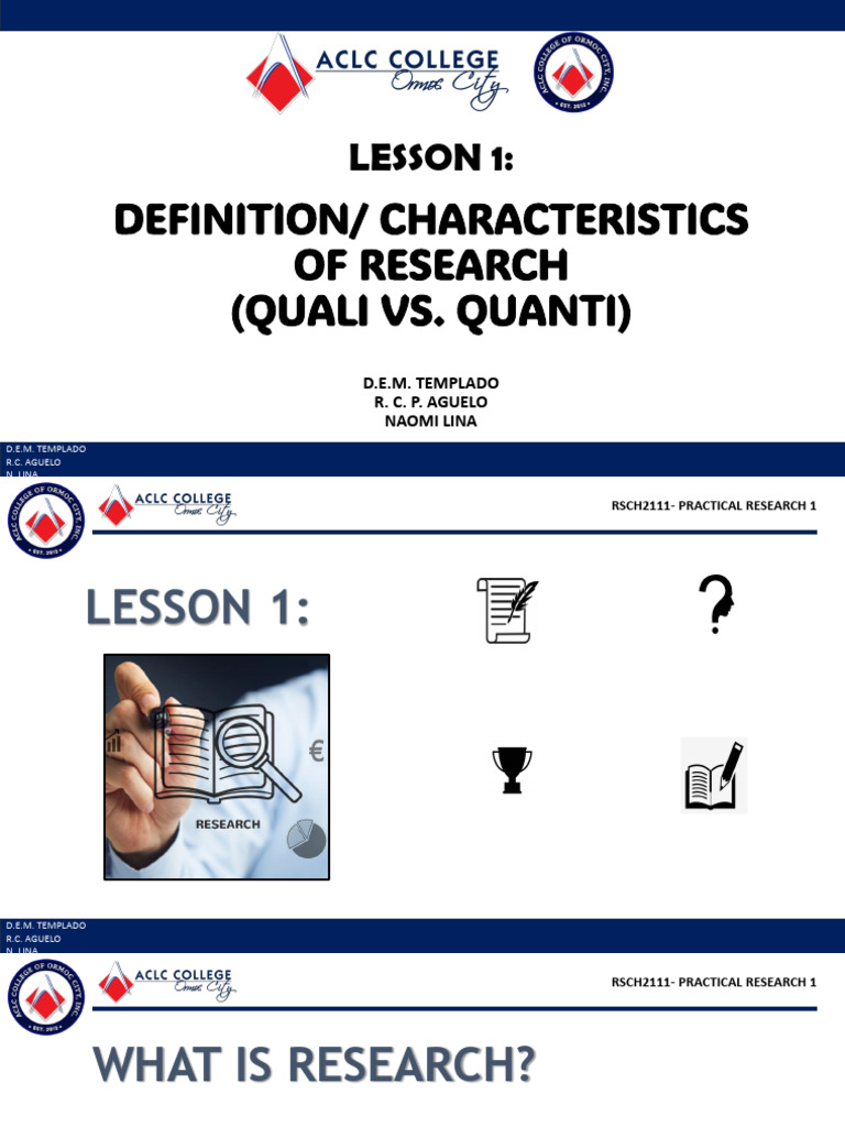 LESSON 1 QUALI Updated | PDF | Quantitative Research | Qualitative Research