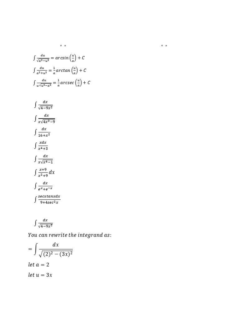 Integration of Inverse Trigonometric Functions | PDF | Mathematics ...