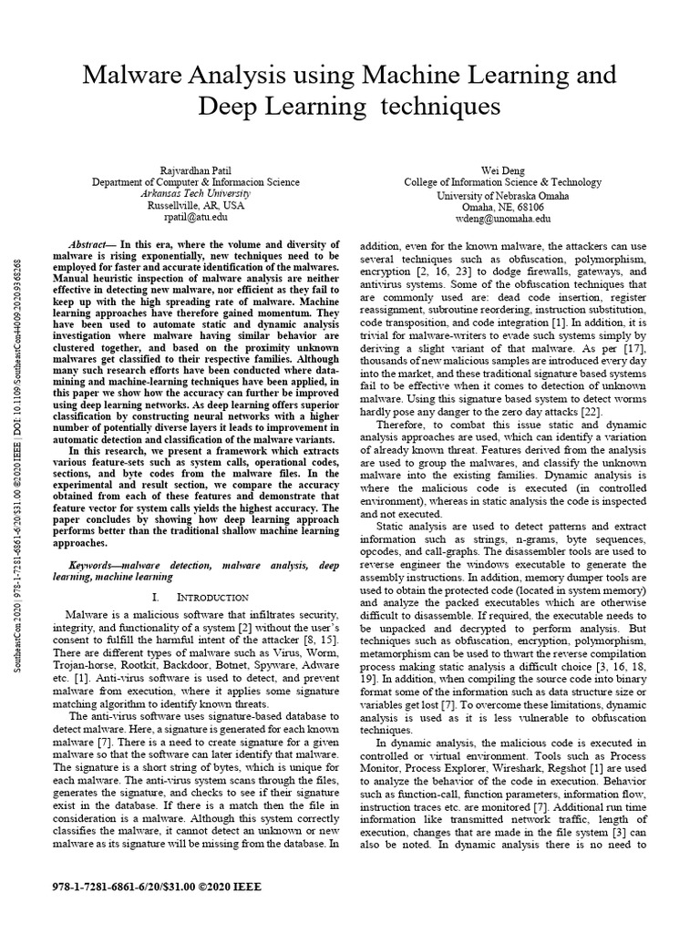 Malware_Analysis_using_Machine_Learning_and_Deep_Learning_techniques | PDF | Malware | Machine ...