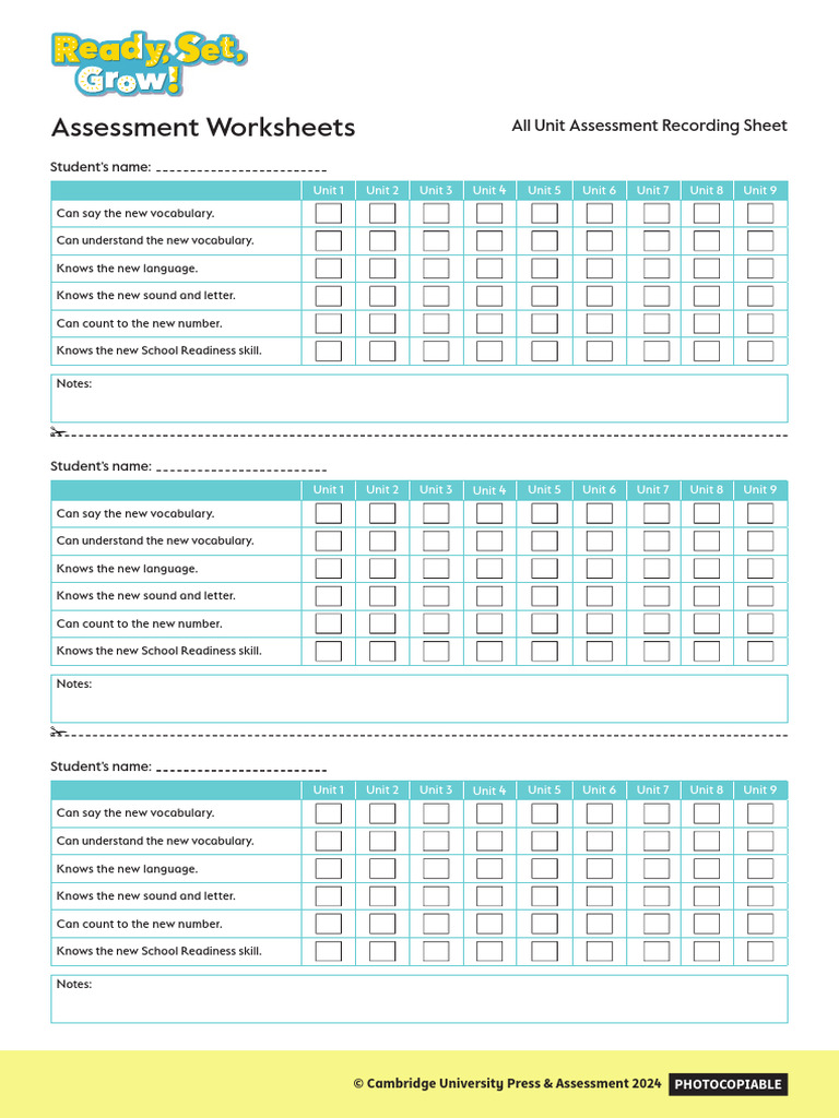 RSG-AE-All Levels-Assessment Recording Sheets | PDF