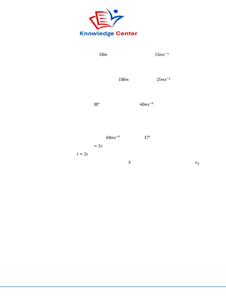 Problems On Projectiles | PDF