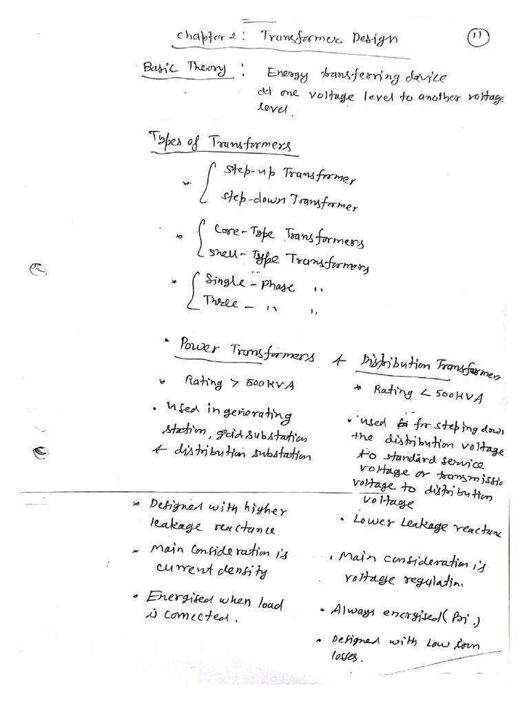 Unit-2 (Transformer Design) | PDF