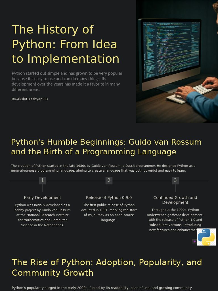 The History of Python From Idea To Implementation2 | PDF | Python ...