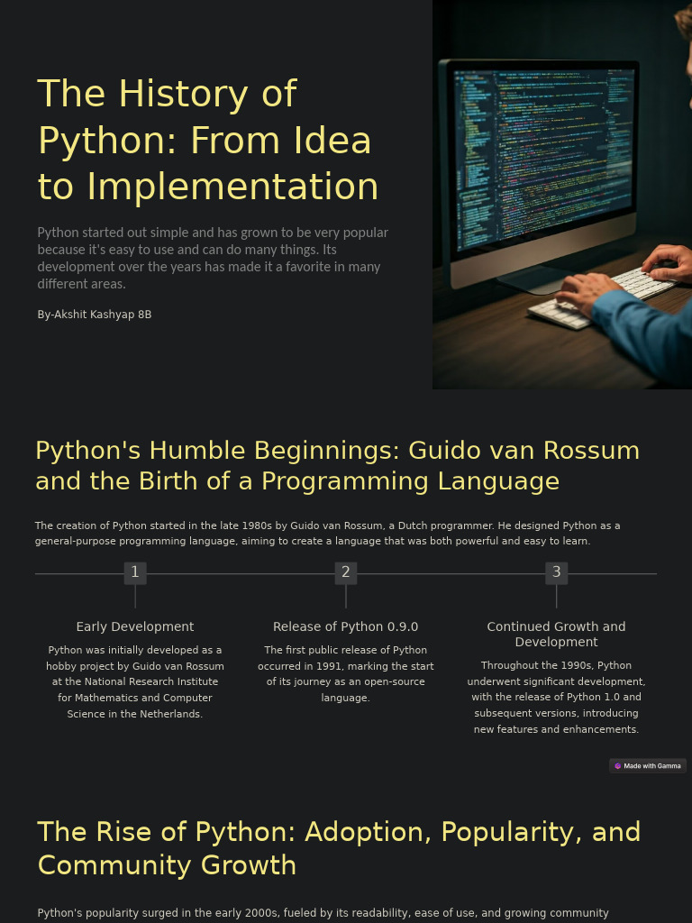 The History of Python From Idea to Implementation | PDF | Python (Programming Language ...
