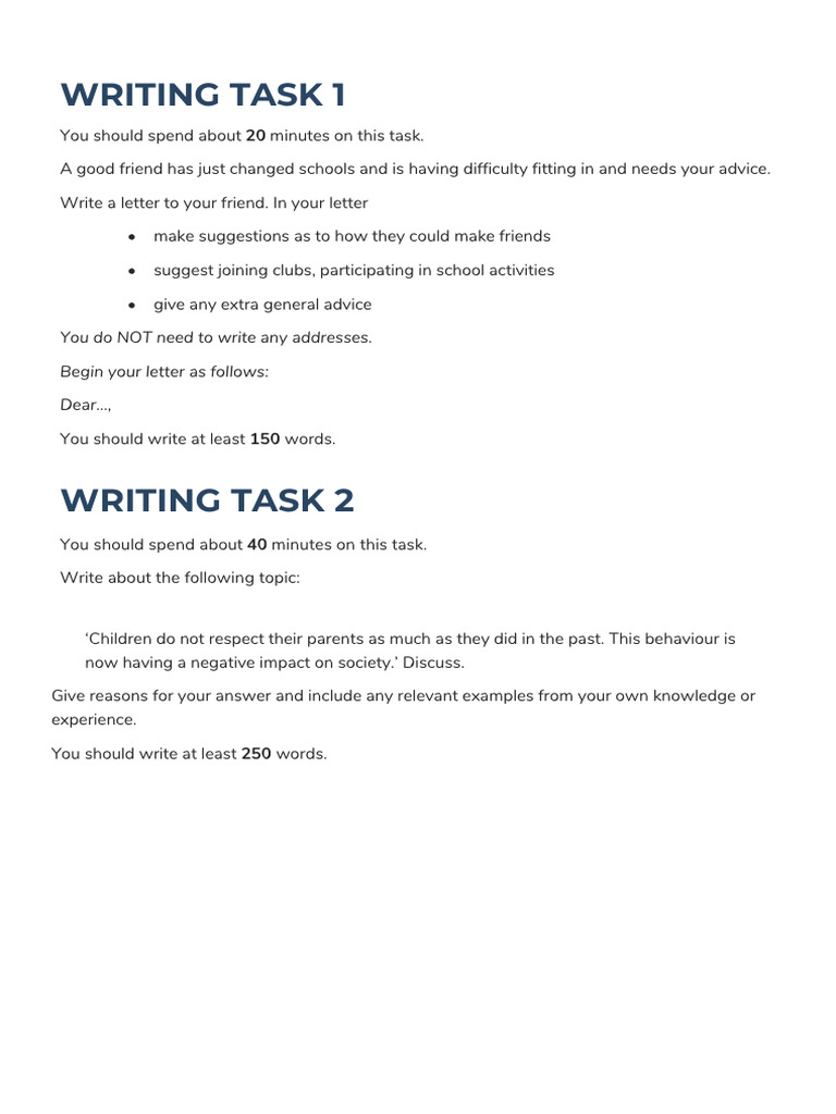 IELTS General Writing Test Training Volume 2 Writing Prac Test 1 | PDF