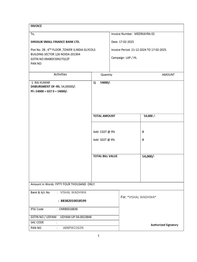 Raj Kumar Shivalik Bill | PDF