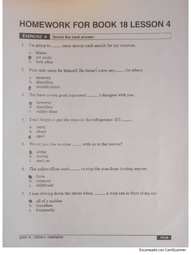 Ariadna Quino homework lesson 4 book 18 | PDF