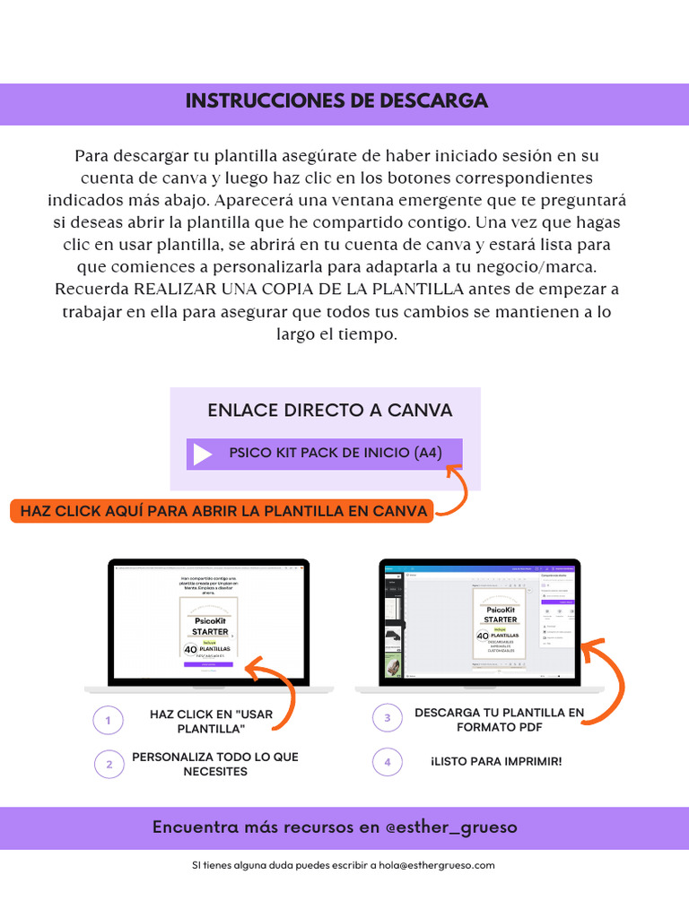 ENLACE A CANVA PSICO KIT INICIO | PDF