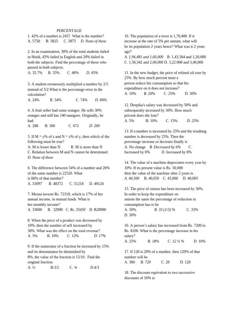 Percentage | PDF | Percentage | Economies
