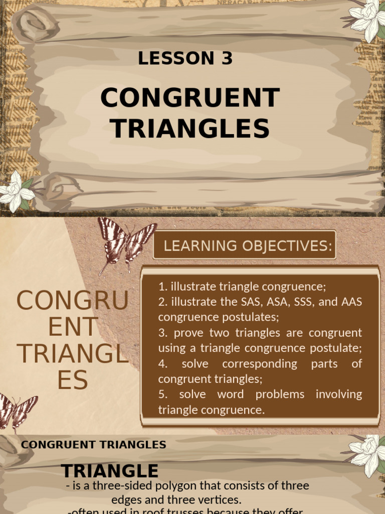 Triangle Congruence Postulates | PDF | Polytopes | Euclidean Plane Geometry
