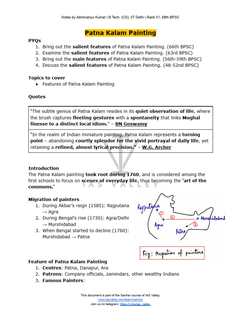 Patna Kalam Painting 1 Lyst1737274101641 | PDF | Paintings | Plastic Arts