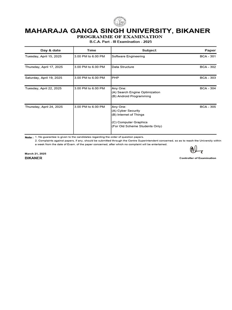 Bca Iiird Year 2025 | PDF