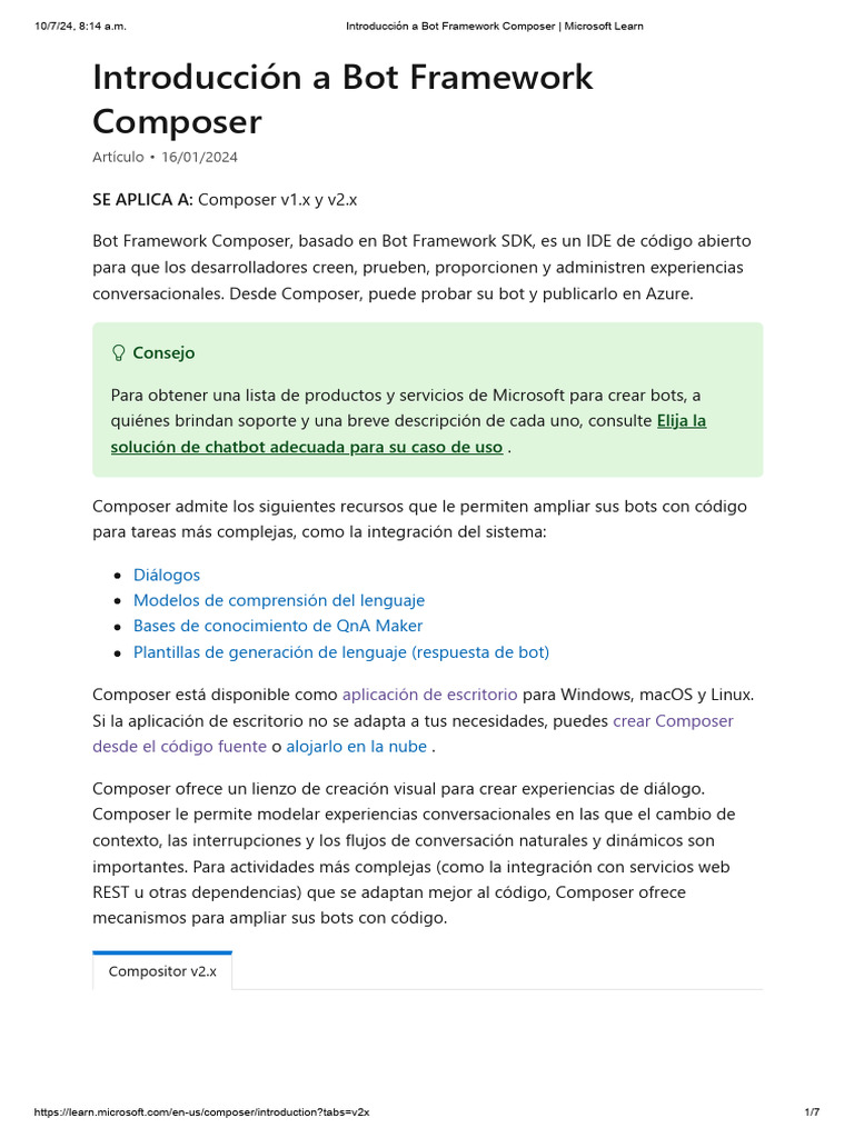 Introducción A Bot Framework Composer - Microsoft Learn | PDF | Cloud Computing | Human ...