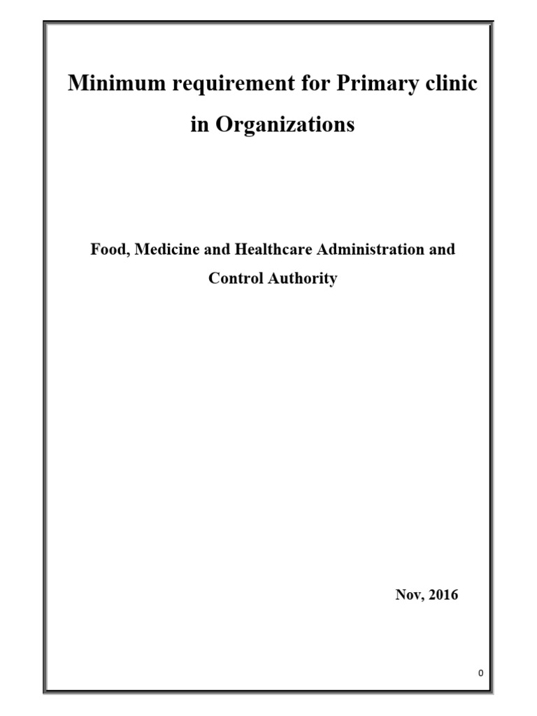Primary Clinic Requirements in Ethiopia | PDF | License | Occupational ...