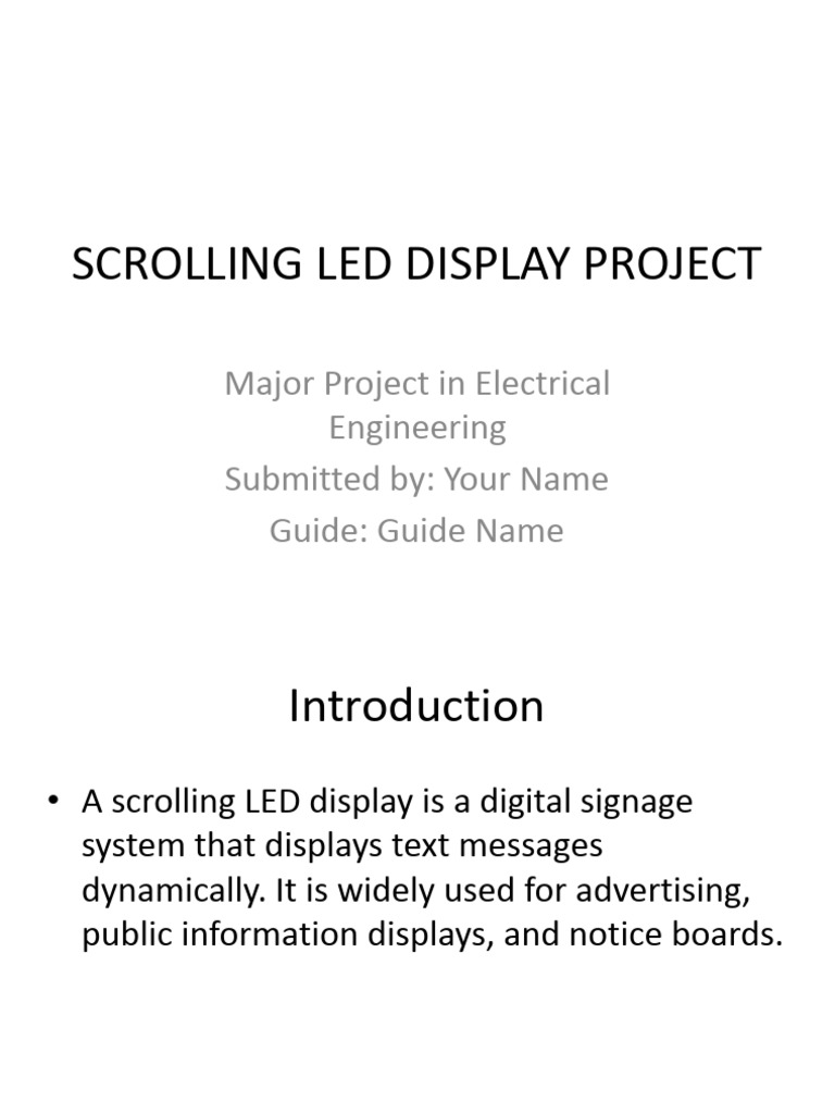 Detailed Scrolling LED Display Project | PDF | Arduino | Light Emitting ...