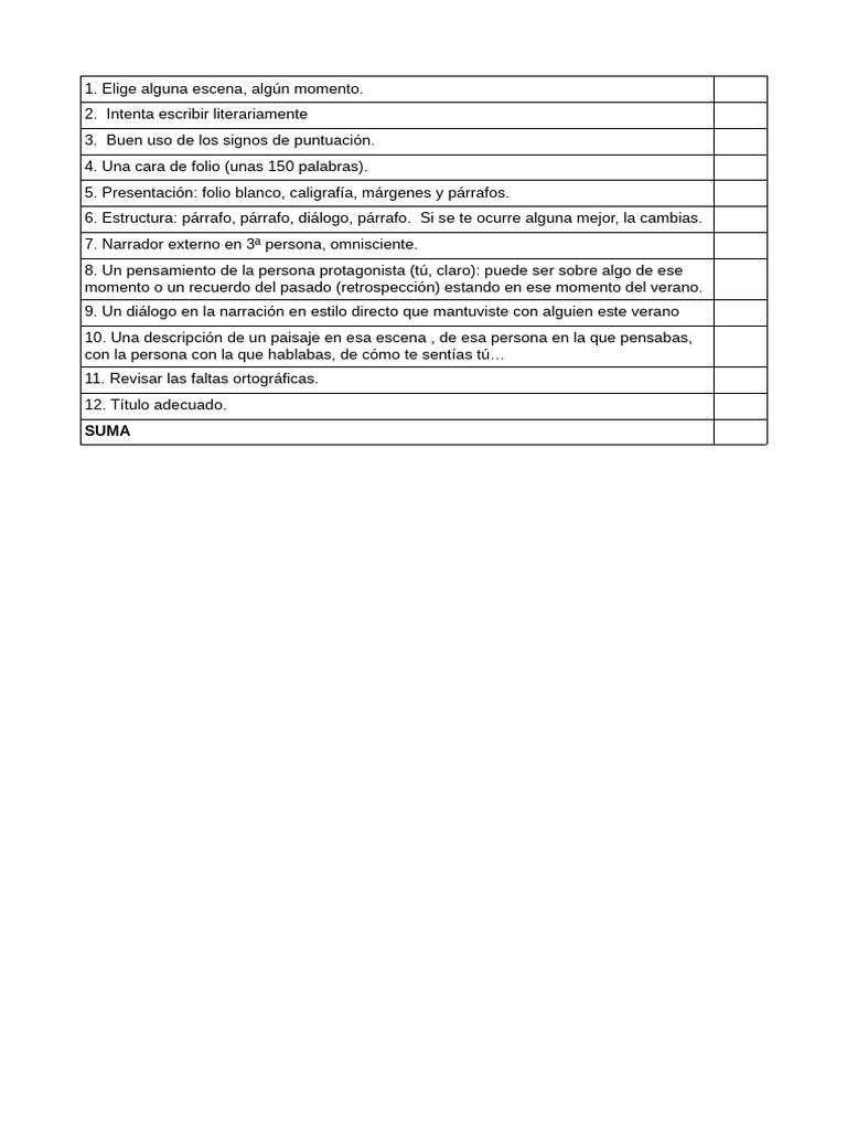 Rúbrica para Corregir Redacción 3º Eso | PDF