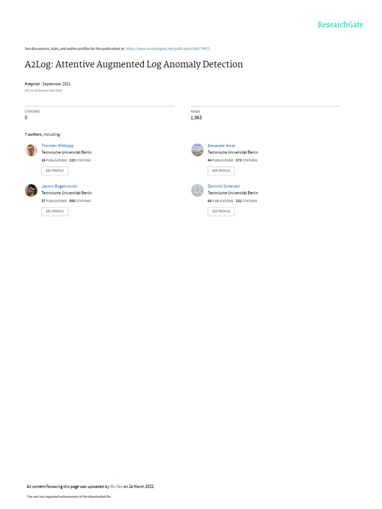 A2Log_Attentive_Augmented_Log_Anomaly_Detection | PDF | Learning | Applied Mathematics