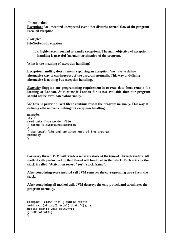 6 Exception Handlingpdfnew | PDF | Method (Computer Programming) | Java ...