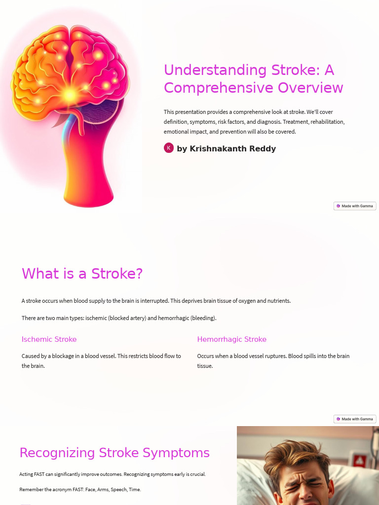 Comprehensive Stroke Overview and Care | PDF | Stroke | Physical Therapy