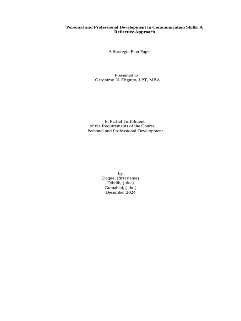 Title Page Strategic Paper | PDF