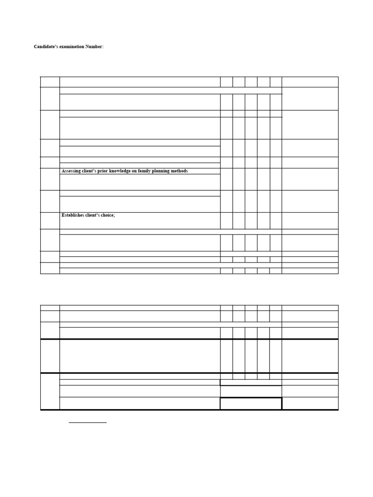 Rch-Family Planning Rating Scale Nta Level 5-2017 | PDF | Family ...