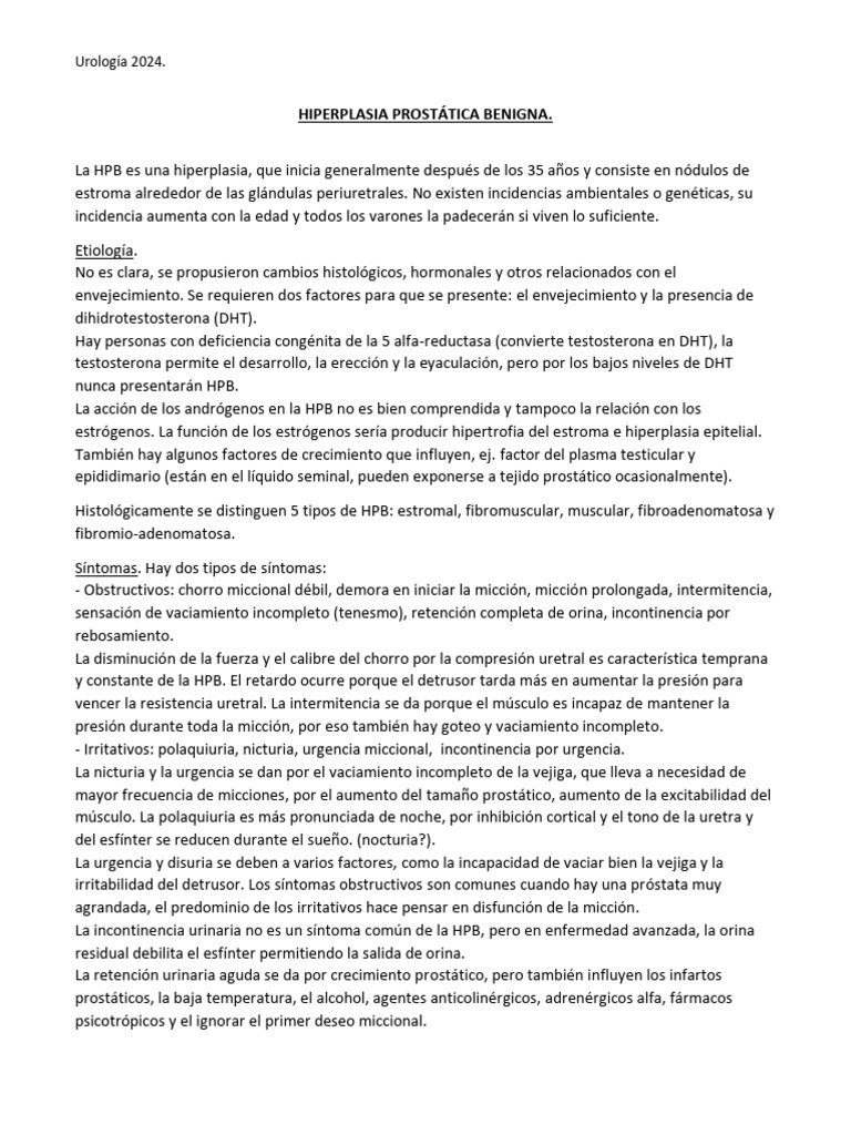 HPB Uro Up1 Terminado | PDF | Enfermedades y trastornos | Sistema genitourinario