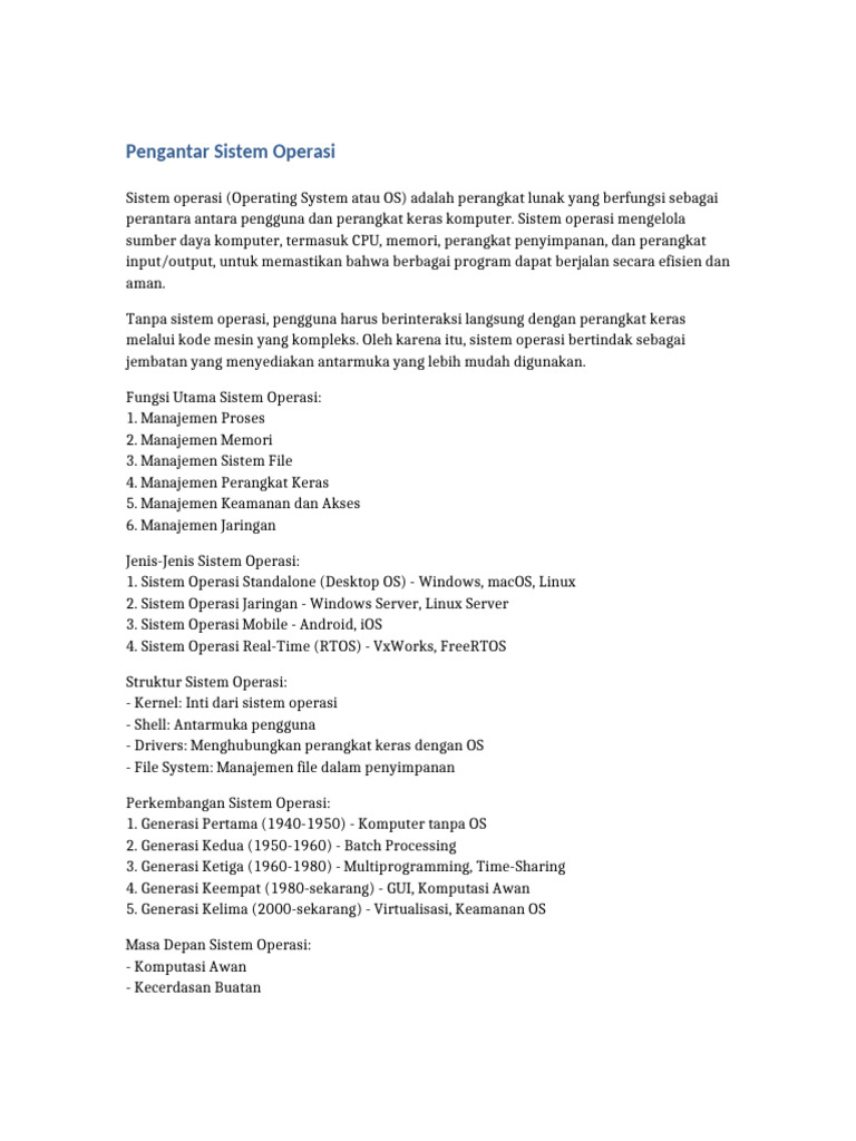 Sistem Operasi | PDF