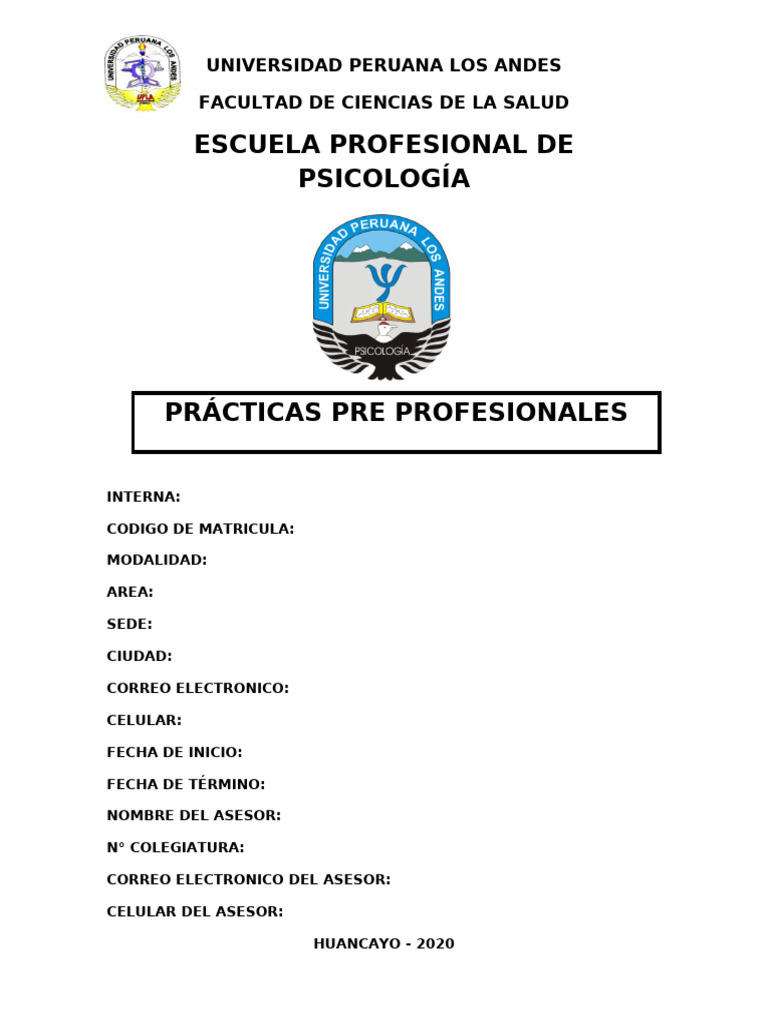 MODELO DE CARATULA PARA FOLDER DE INTERNADO | PDF