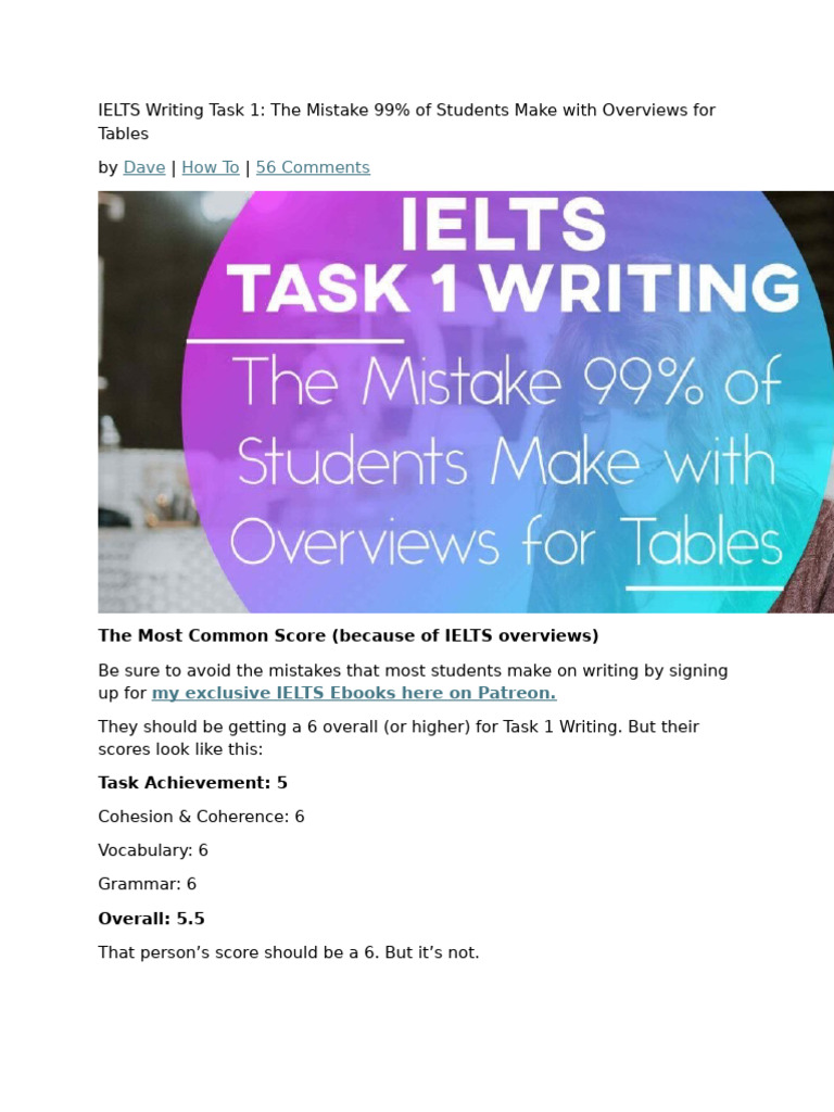 Avoiding Overview Mistakes in IELTS Task 1 | PDF