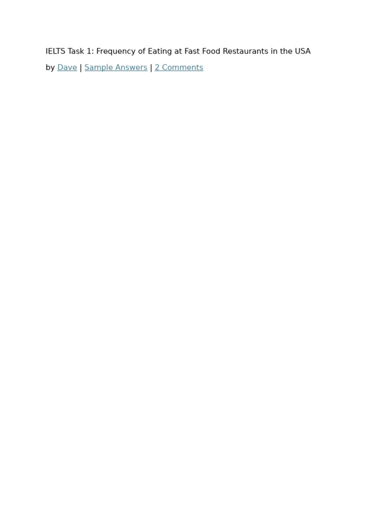 Fast Food Consumption Trends in the USA | PDF | Fast Food | Foods