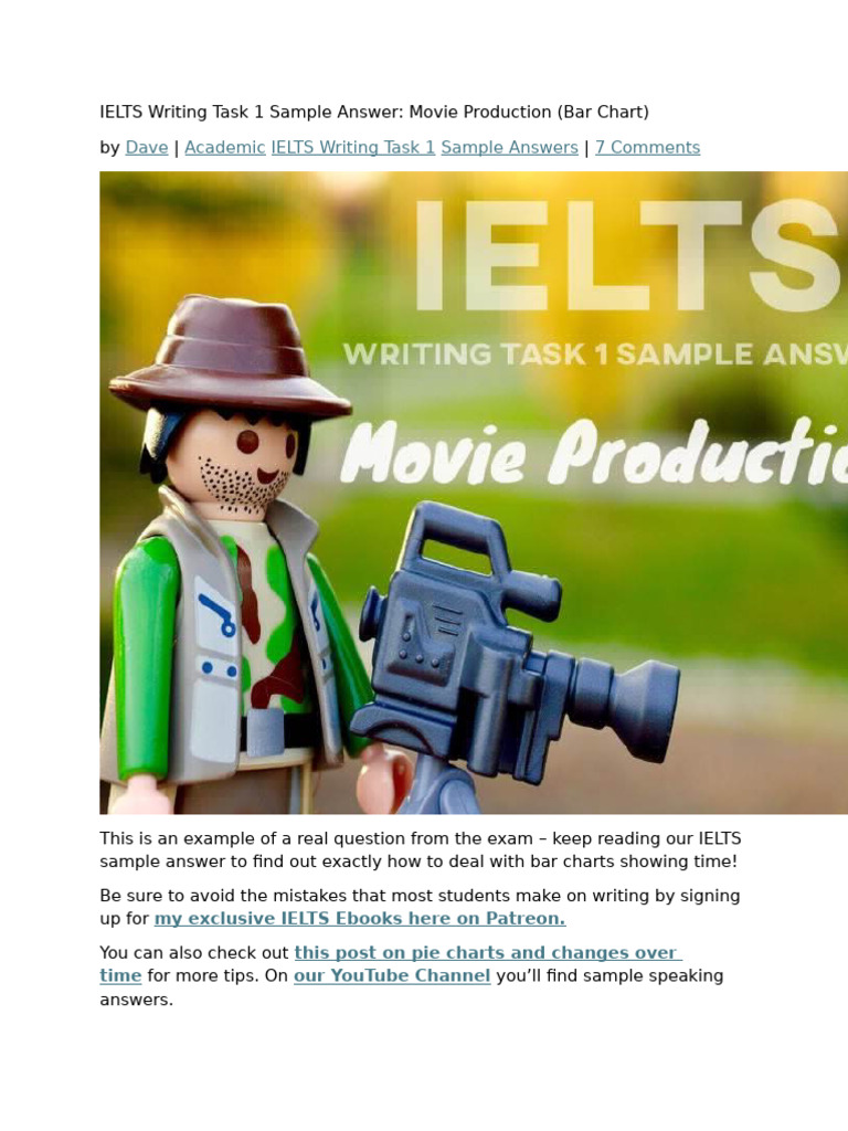 IELTS Writing Task 1 Sample Answer Movie Production (Bar Chart) | PDF ...