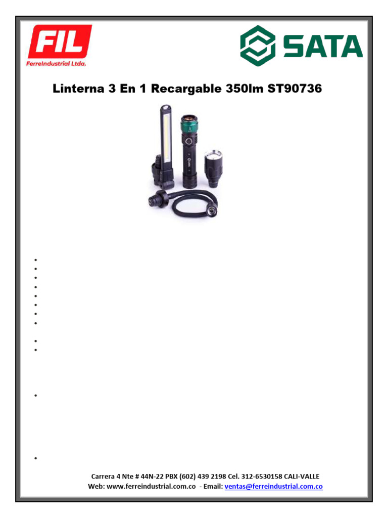 Linterna 3 en 1 Sata | PDF