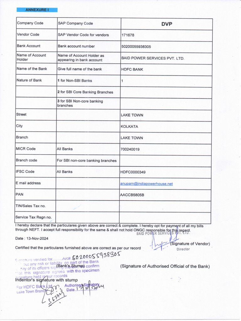 NEFT Form | PDF
