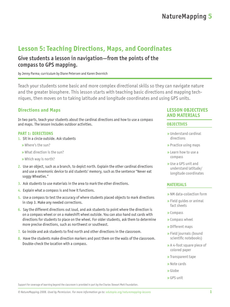 Edutopia Naturemapping Lesson5 | PDF | Latitude | Map